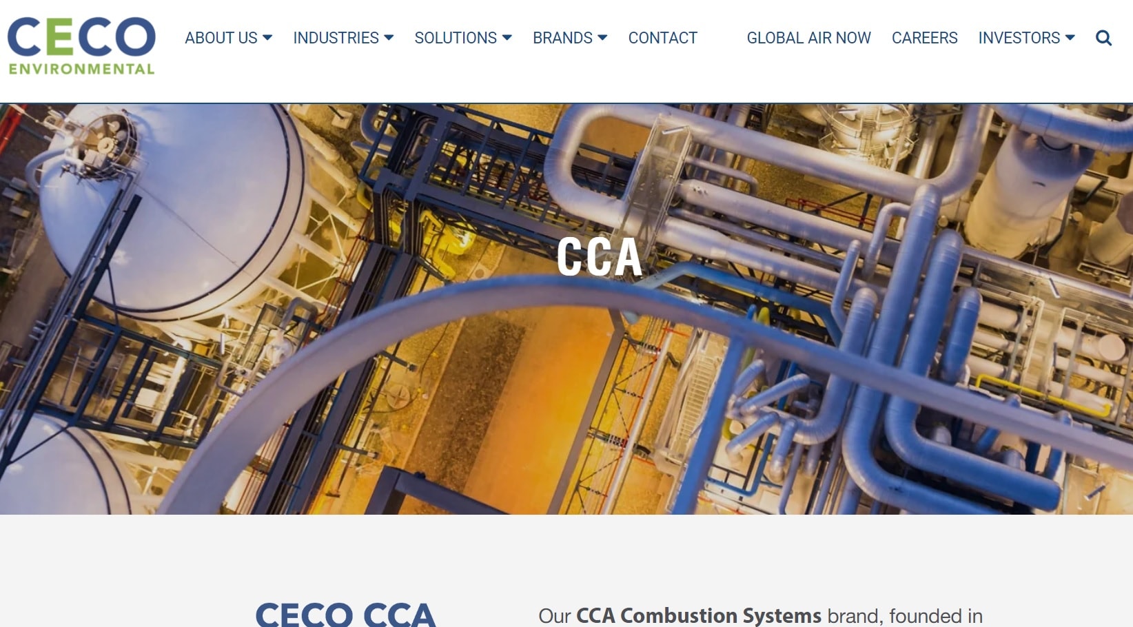 CCA Combustion Systems | Air Pollution Control Equipment