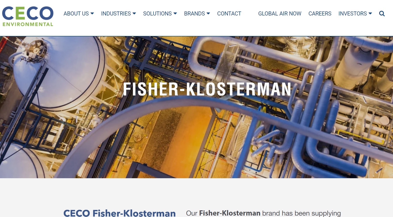 Fisher-Klosterman Emtrol | Air Pollution Control Equipment